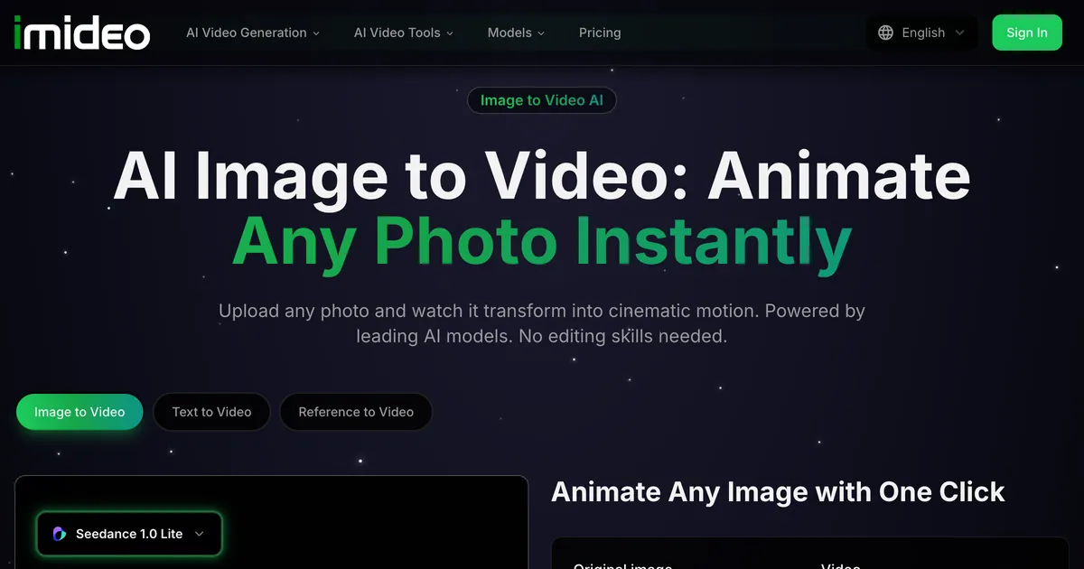 AI Image to Video — Veo, Sora, Kling, All in One Editor | iMideo